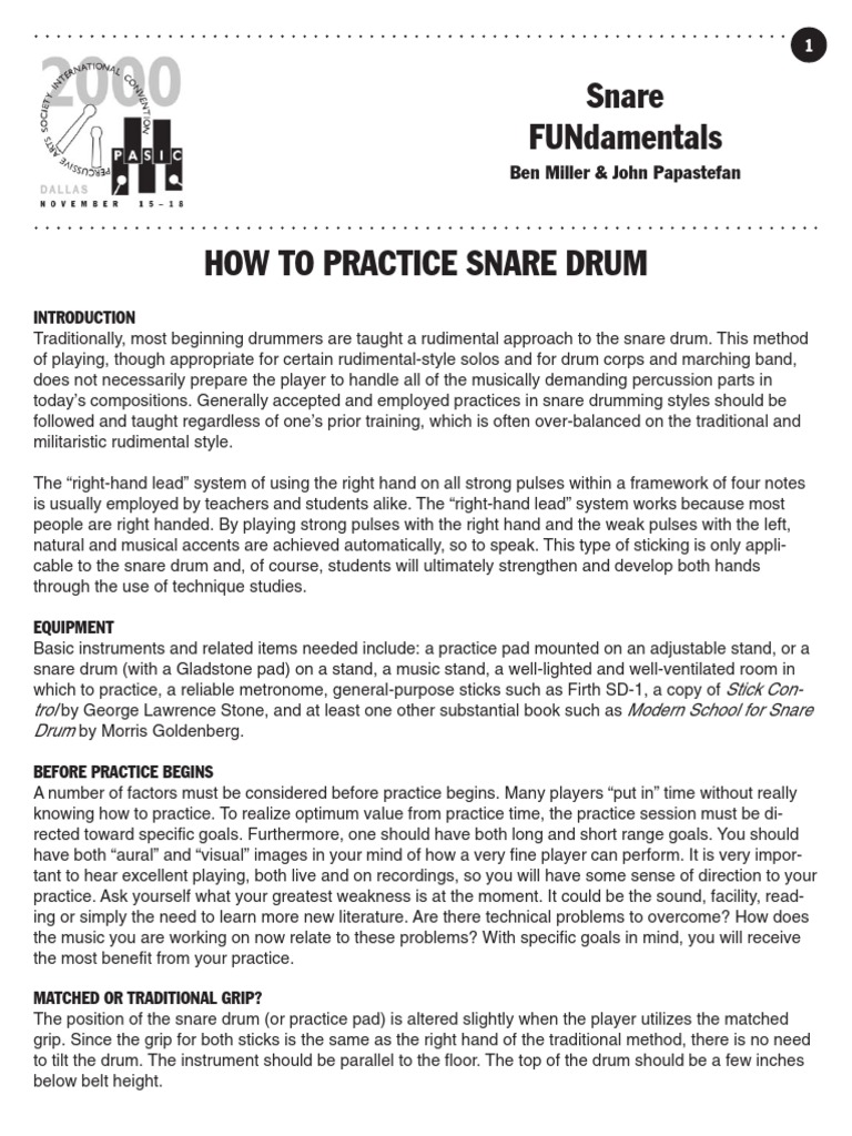 How to Optimize Snare Drum Practice | PDF | Drum Kit | Tempo