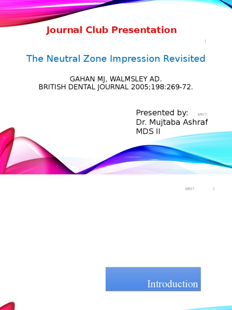 Neutral Zone Technique-JC | PDF | Dentures | Tongue