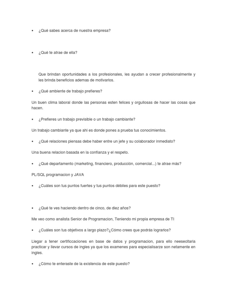 Qué Sabes Acerca de Nuestra Empresa | PDF