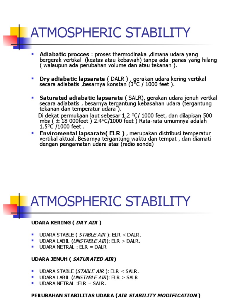 Stabilitas Atmosfer: ELR, DALR, SALR | PDF