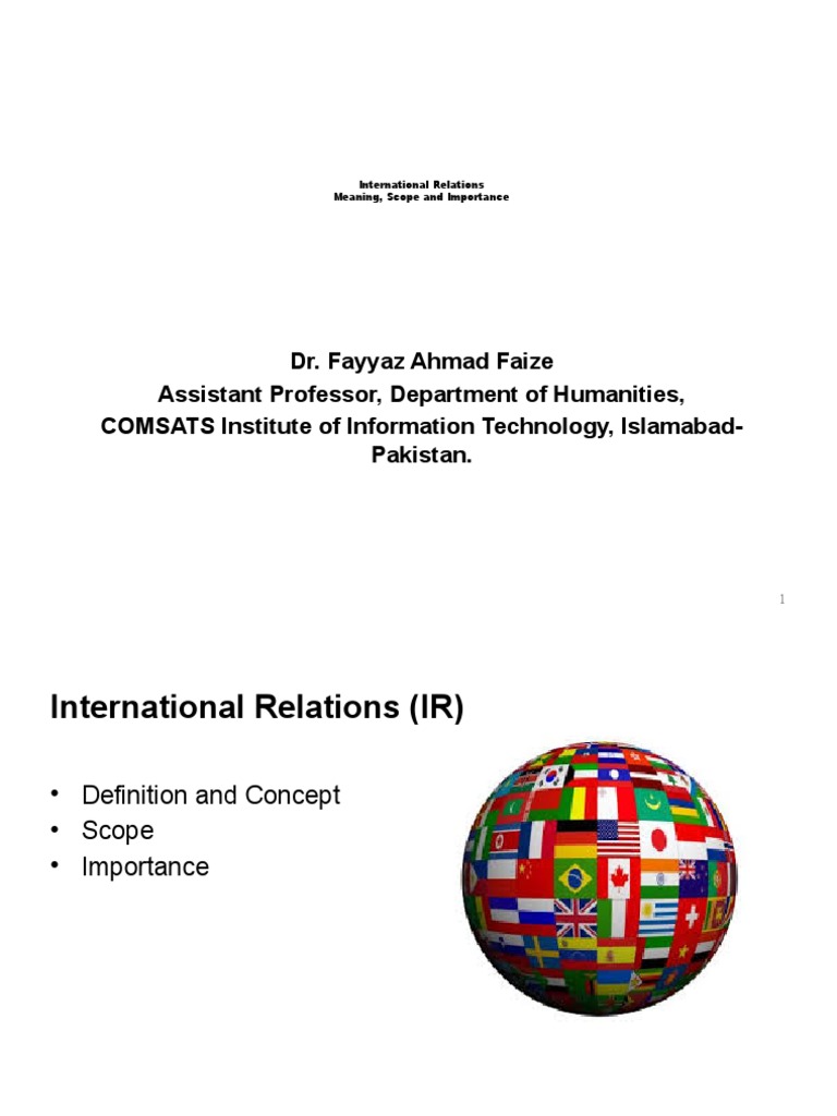 IR Meaning, Scope and Importance | PDF | International Relations | Theory
