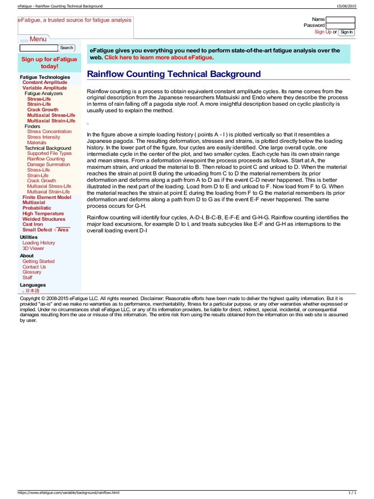 EFatigue - Rainflow Counting Technical Background | PDF | Fatigue (Material) | Deformation ...
