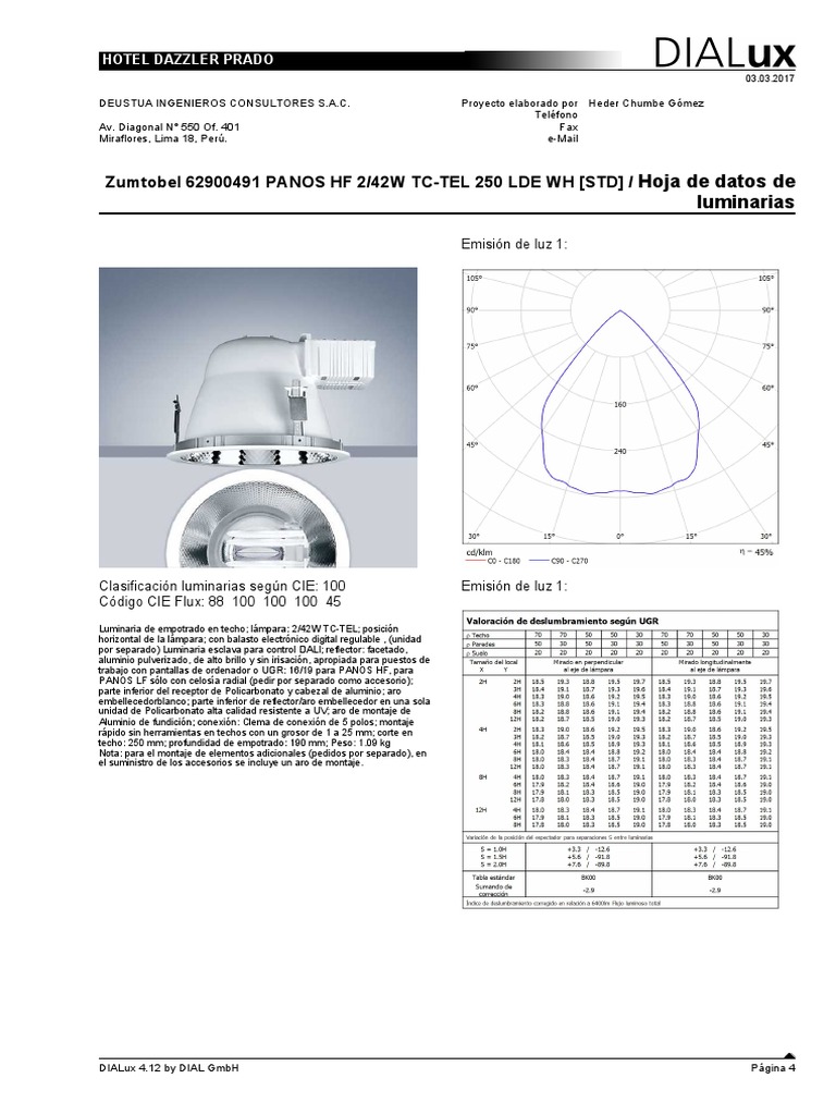 Especificaciones de Luminarias | PDF | Equipo de oficina | Tecnología de medios