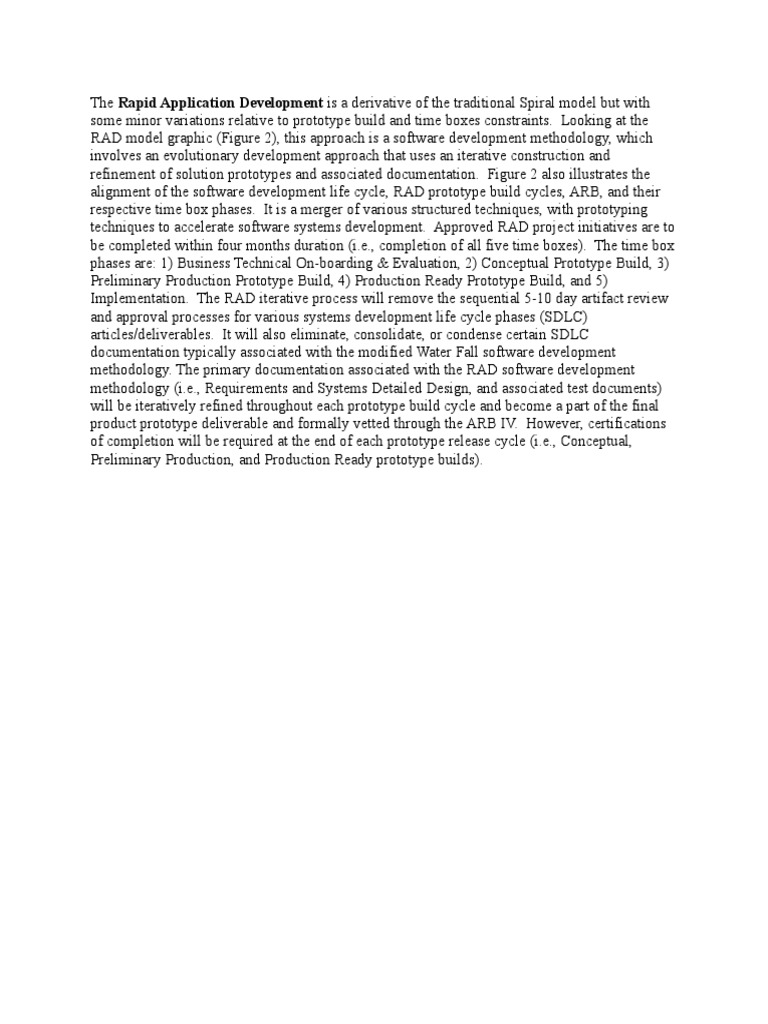 Rapid Application Development Model | PDF | Software Development ...