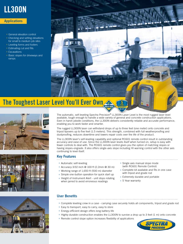 Spectra LL300N Data Sheet | PDF | Tripod (Photography) | Battery ...