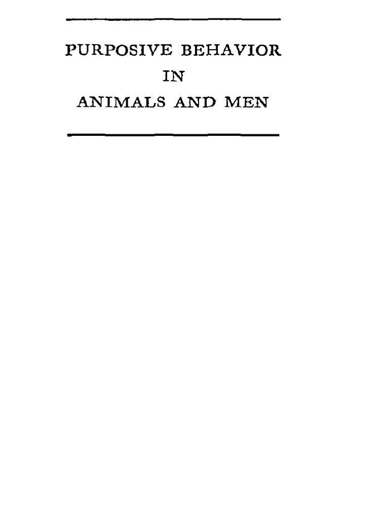 Tolman, E (1967) - Purposive Behavior in Animals and Men | PDF