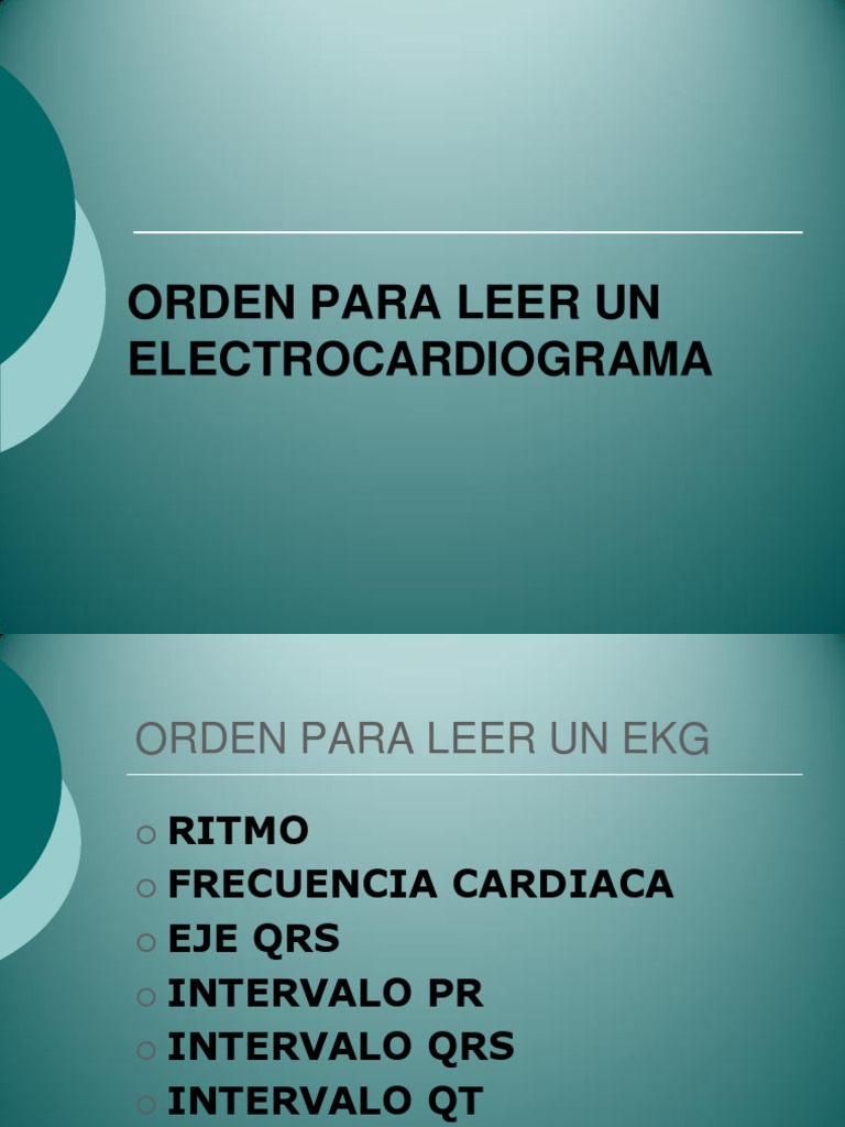 Orden para Leer Un Electrocardiograma PDF | PDF | Electrocardiografia | Sistema circulatorio