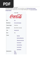 Coke Brand Architecture | PDF | Coca Cola | The Coca Cola Company