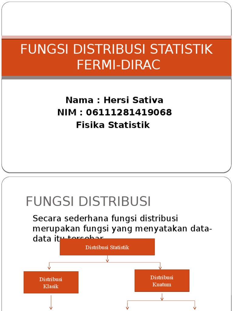 Fungsi Distribusi Statistik Fermi-Dirac | PDF