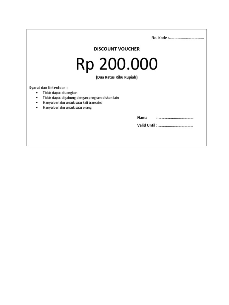 Contoh Voucher | PDF | Bisnis | Pengelolaan Keuangan & Uang