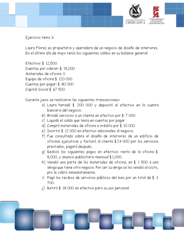 Ejercicios Principales Cuentas Contables | PDF