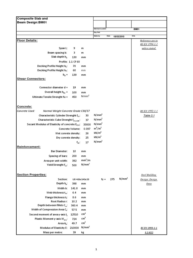 Composite Beam Design Example | Download Free PDF | Beam (Structure ...