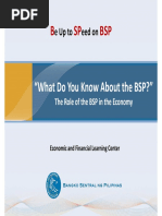 BSP Functions and Roles Overview | PDF | Foreign Exchange Reserves | Money