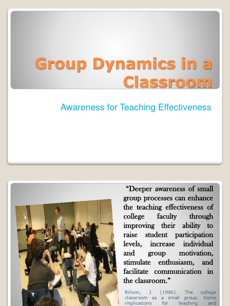 Group Dynamics in A Classroom | PDF | Leadership | Classroom