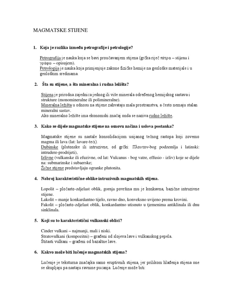 Magmatske Stijene | PDF