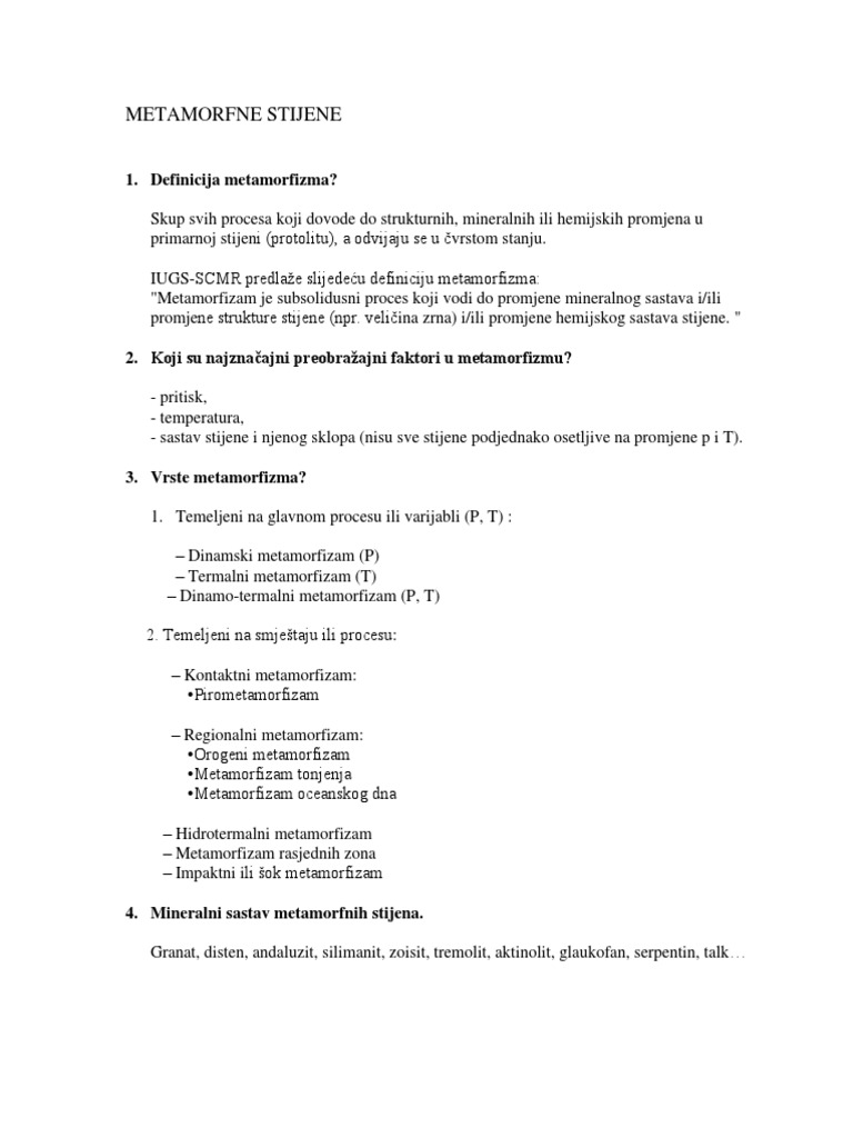 Metamorfne Stijene | PDF