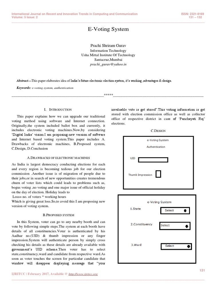 E-Voting System | PDF | Electronic Voting | Voting