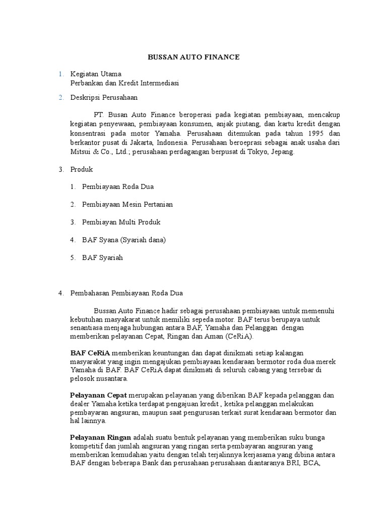 Bussan Auto Finance | PDF
