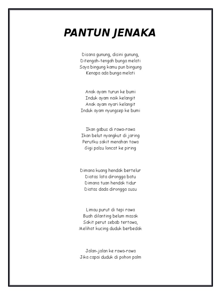Pantun Jenaka | PDF