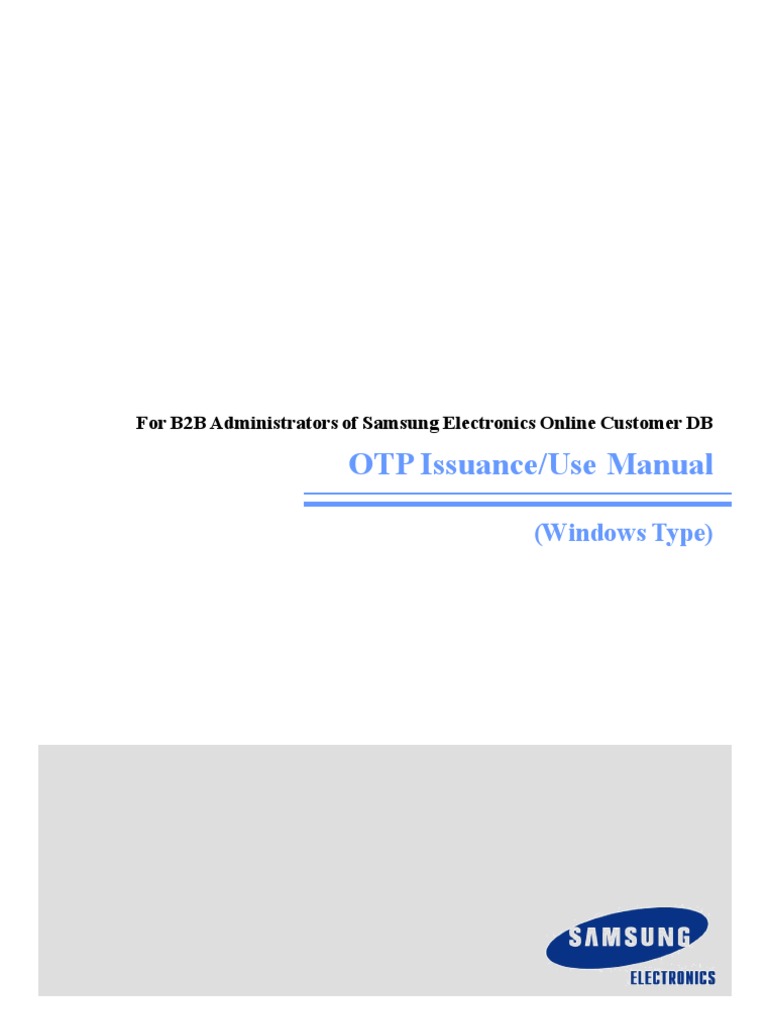 OTP User Manual For English) v1,0 | PDF | Computer Network Security | System Software