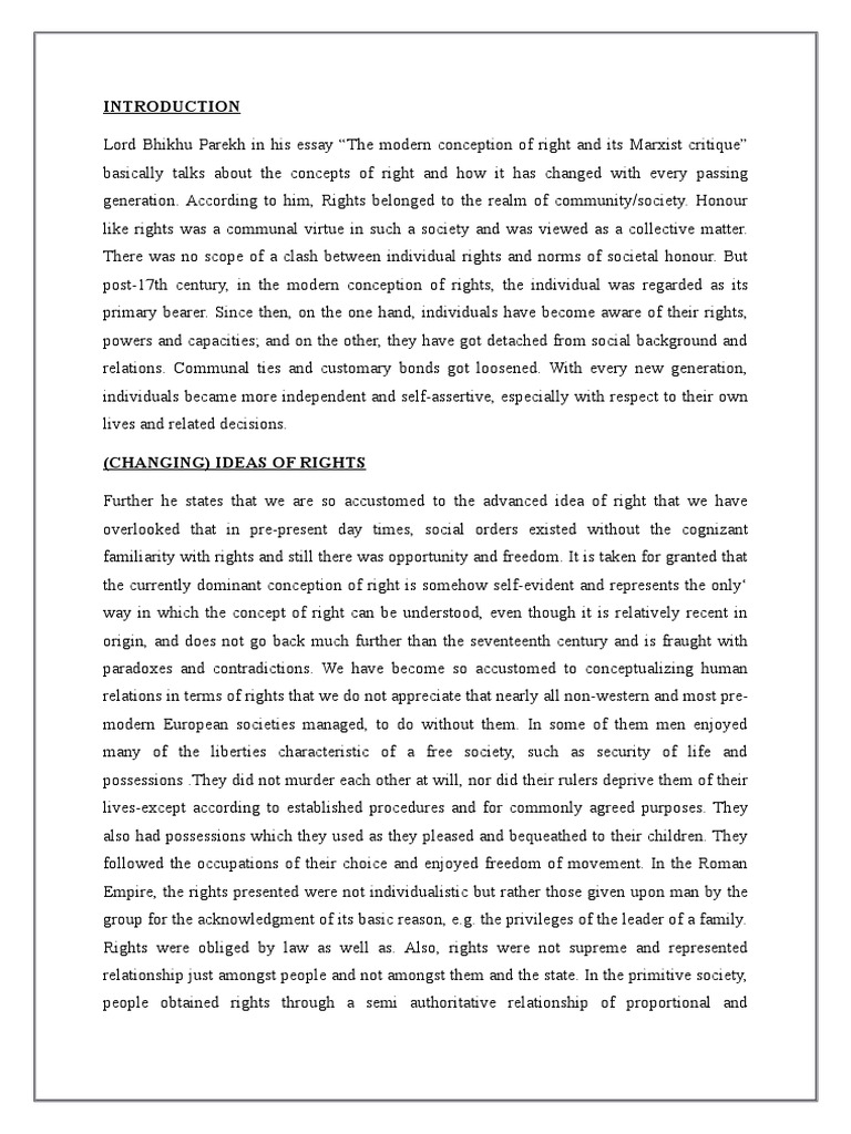 Bhikhu Parekh | PDF | Rights | Marxism