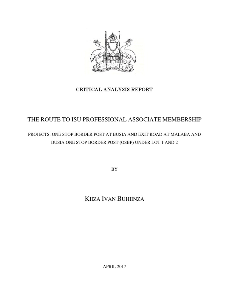 Critical Analysis Report | PDF | Surveying | Procurement