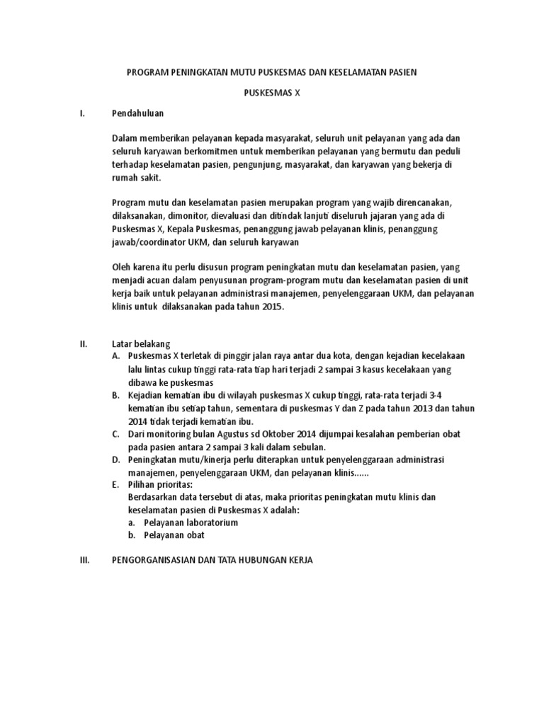 Program Mutu Puskesmas | PDF