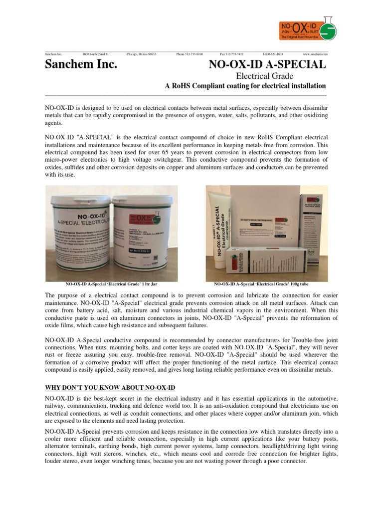NO-OX-ID A-Special 'Electrical Grade' | PDF | Electrical Connector ...