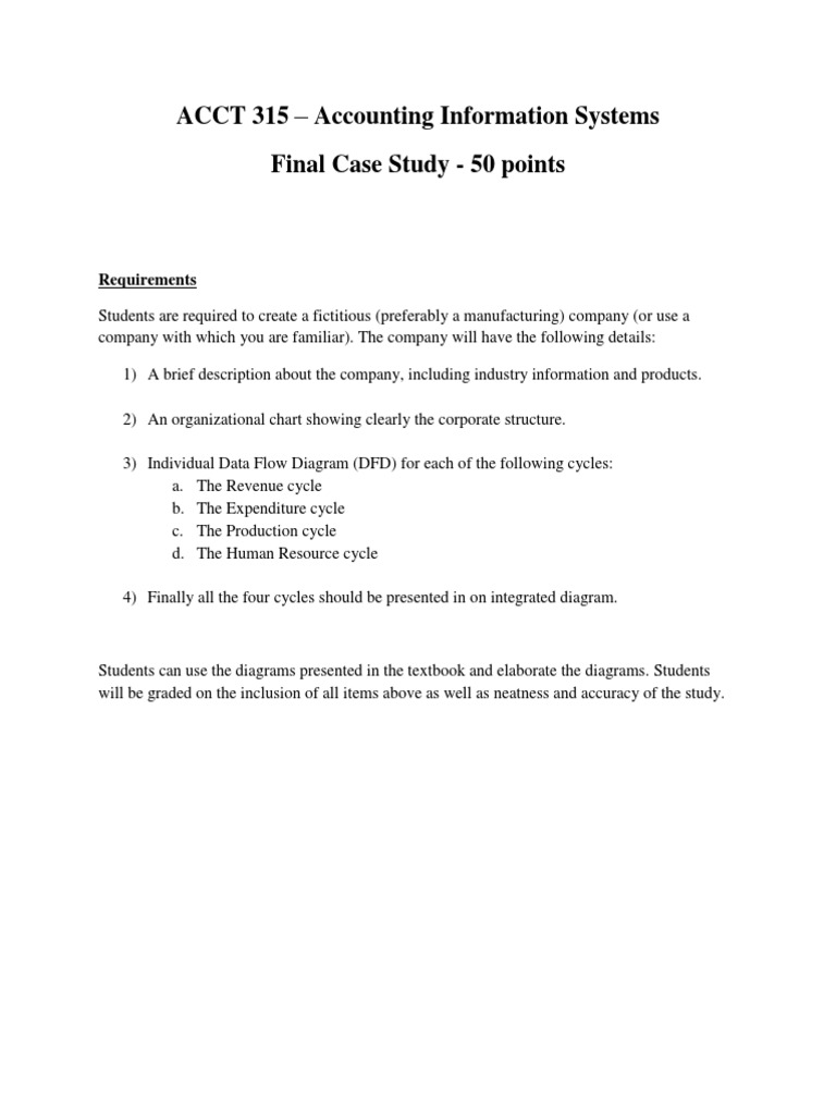 Final Case Study Instructions | PDF