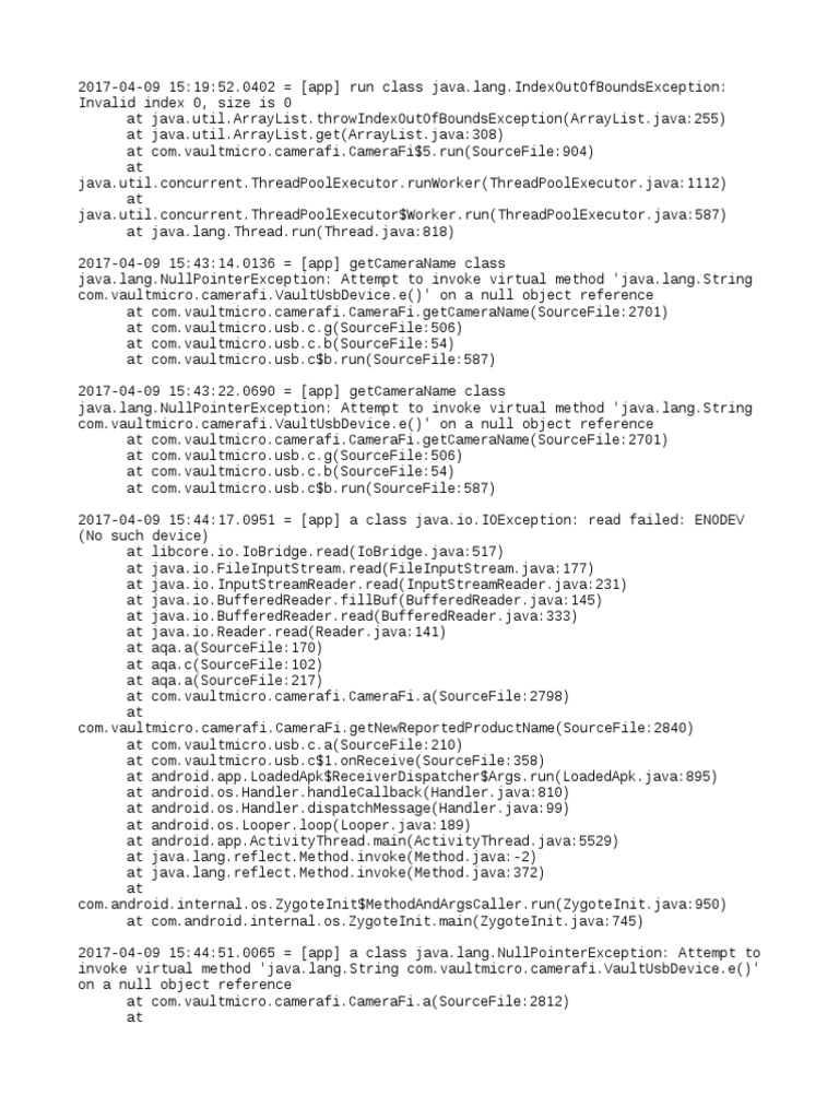 Usb Cam Log | PDF | Java (Programming Language) | Operating System Families