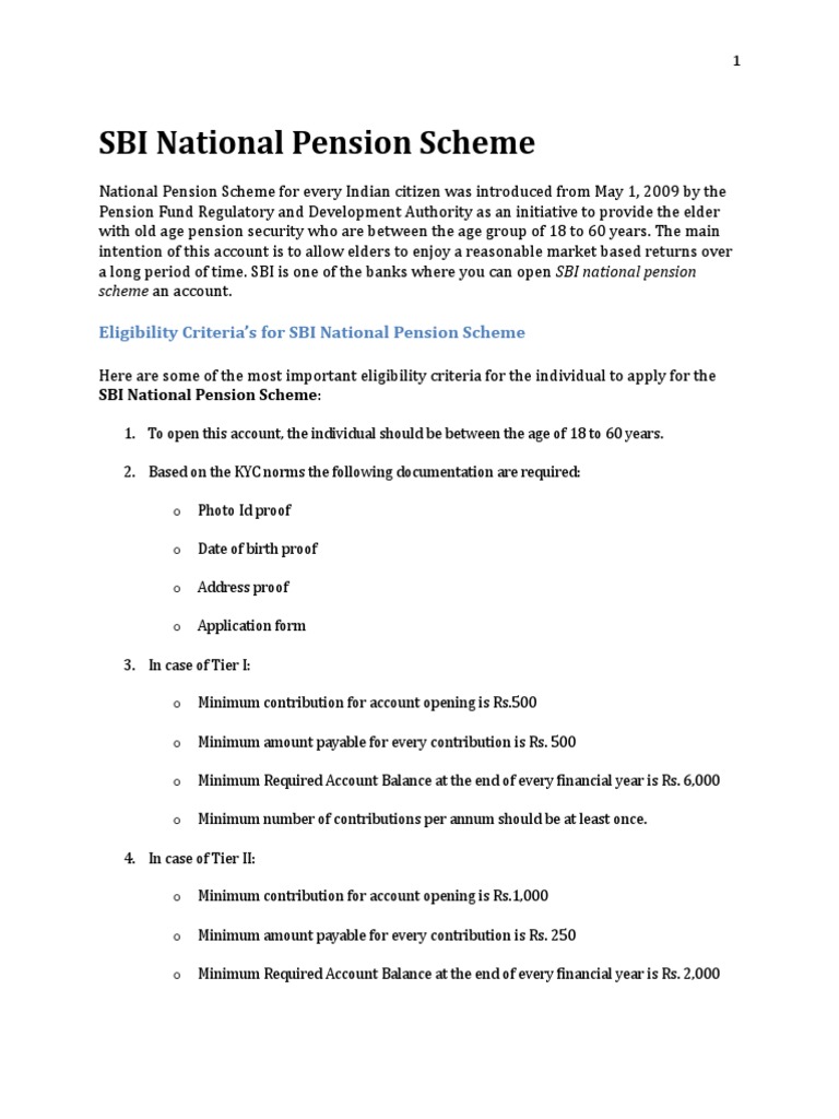 SBI National Pension Scheme | Pension | Money