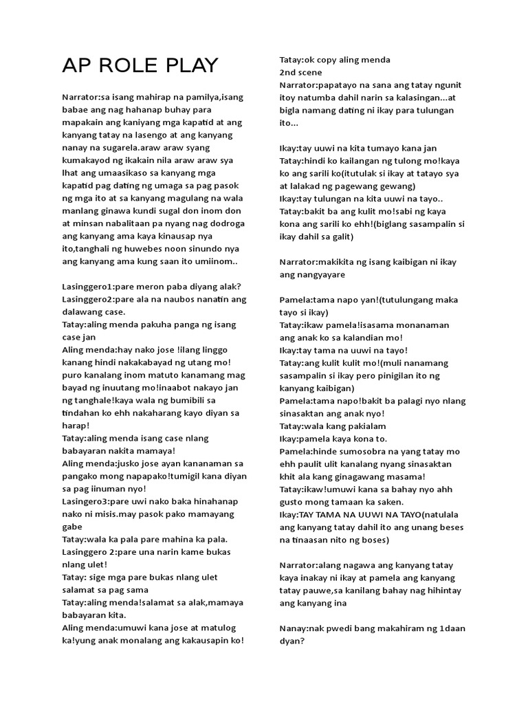 AP Role Play | PDF