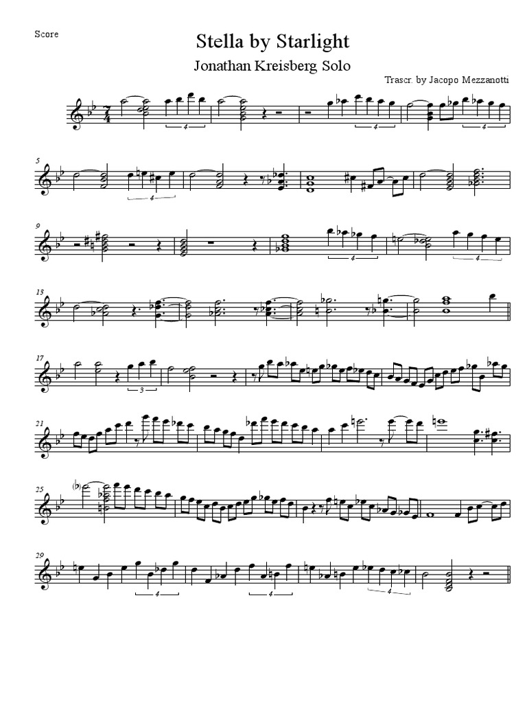 Stella by Starlight - Jonathan Kreisberg Solo | PDF