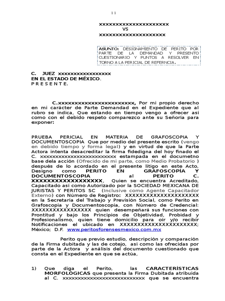 PERITO EN EL CDMX Y ESTADO DE MEXICO Ofrecimiento Grafocopia y ...
