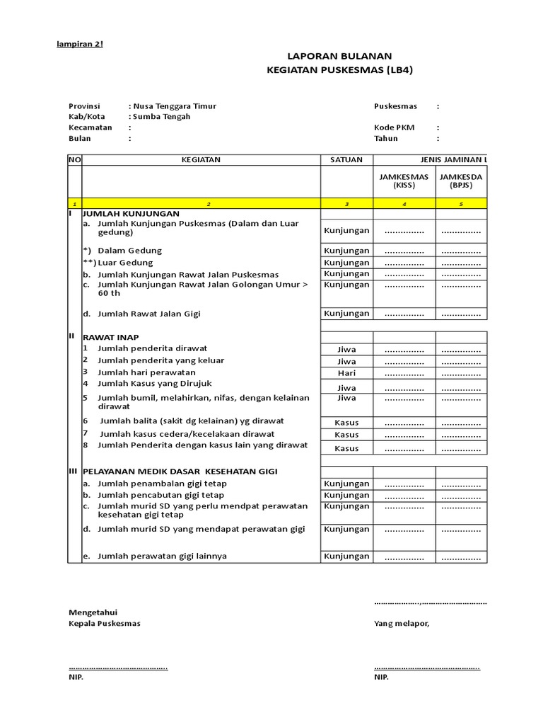 Format Laporan LB4 2017 | PDF