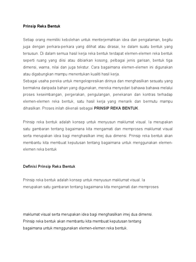 Prinsip Reka Bentuk | PDF