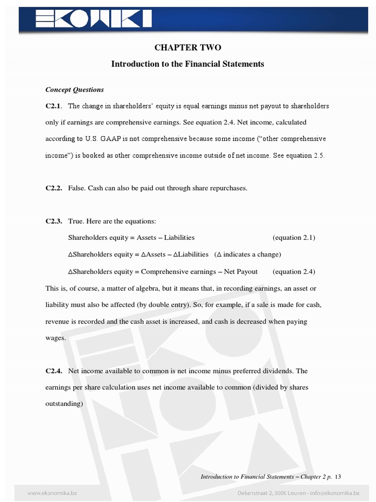 Financial Statement Analysis - Concept Questions and Solutions ...