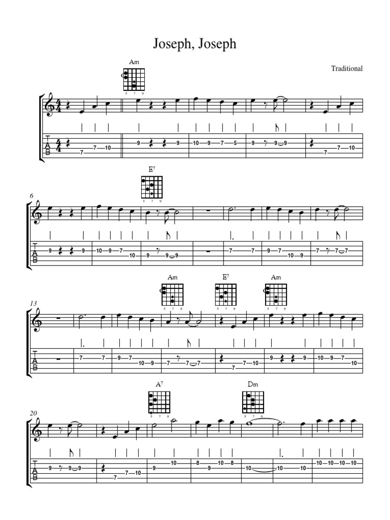 Joseph Joseph - Melody and Chords PDF | PDF | Elements Of Music ...