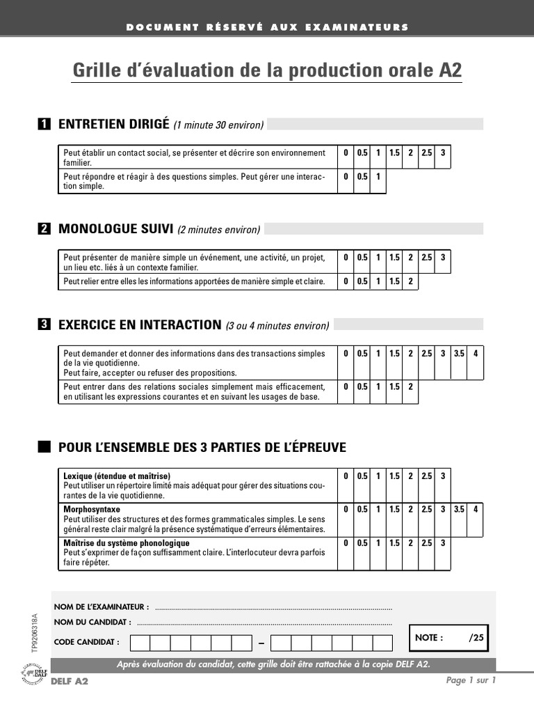 Delf A2 Grille Po PDF | PDF | Sciences cognitives | Psychologie