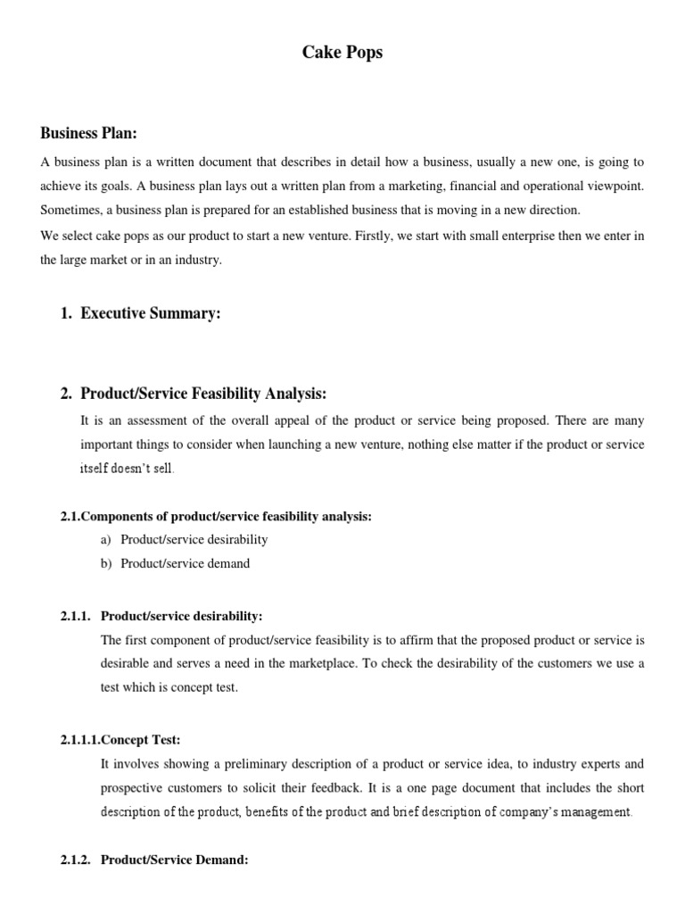 Cake Pops | PDF | Feasibility Study | Business Model