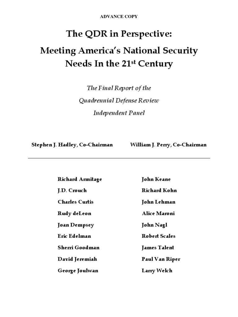 Indep Panel QDR Review | PDF | Officer (Armed Forces) | Non ...