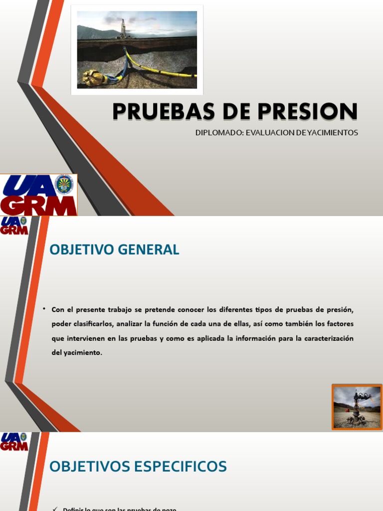 Presentacion de Pruebas de Presion | PDF | Gases | Presión