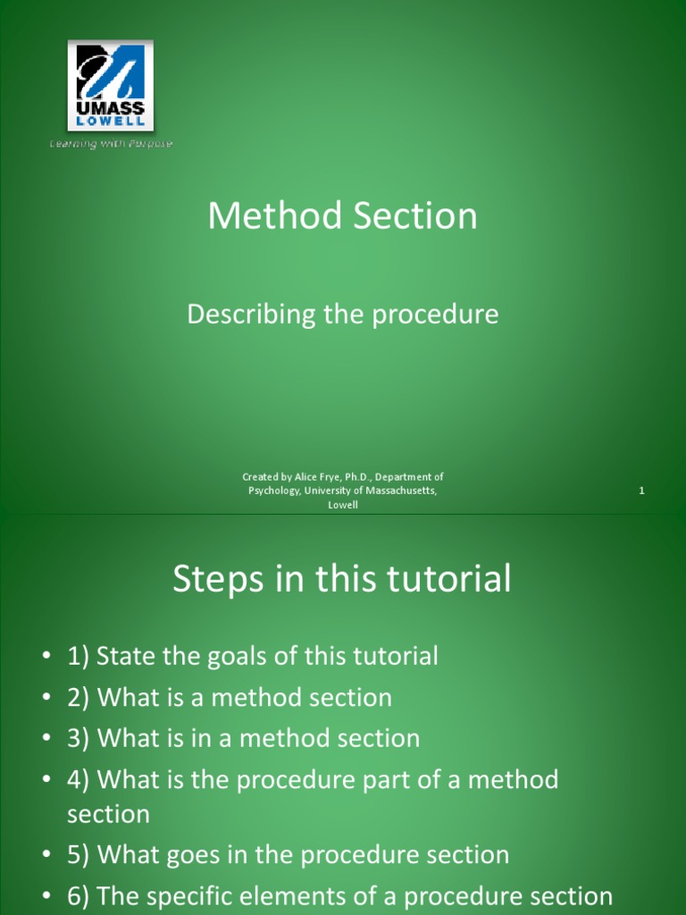 Writing A Method Section Procedure tcm18 117659 Survey Methodology 