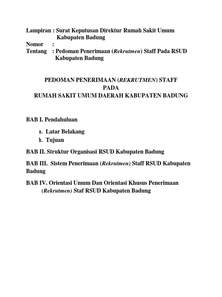 KPS - Pedoman Rekrutmen Staf | PDF