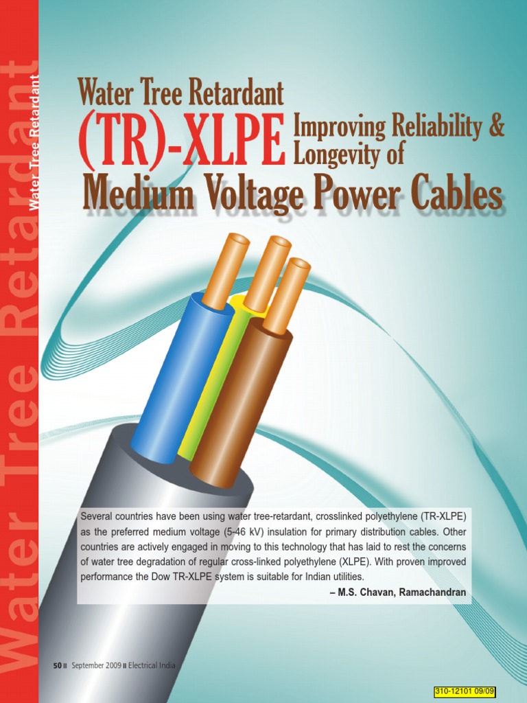 Paper On Water Tree Resistant Xlpe Insulator Electricity Cable