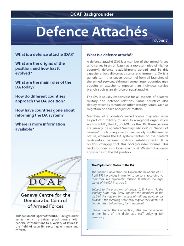 Defence Attachés | PDF | Diplomacy | Military