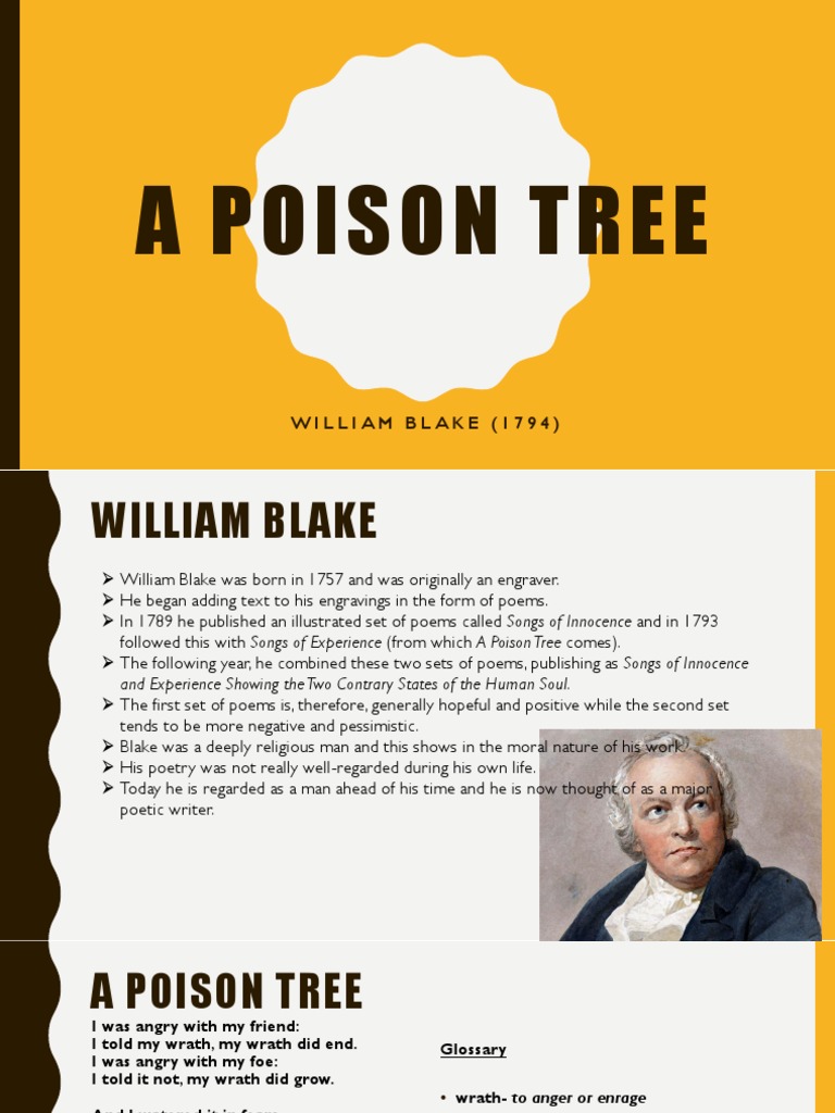 A Poison Tree: William Blake (1794) | PDF | Anger | William Blake