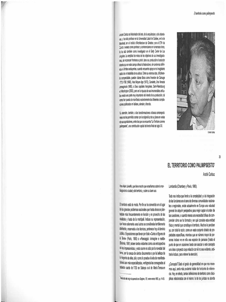 André Corboz. El Territorio Como Palimpsesto | PDF