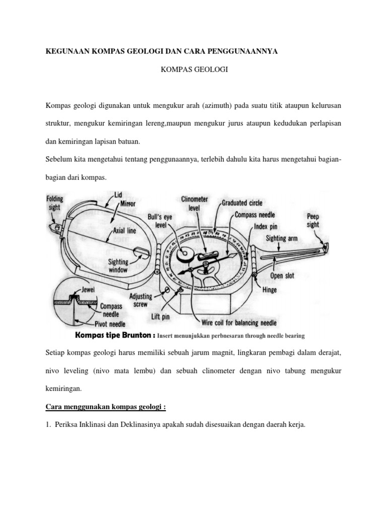 Cara Menggunakan Kompas Geologi | PDF