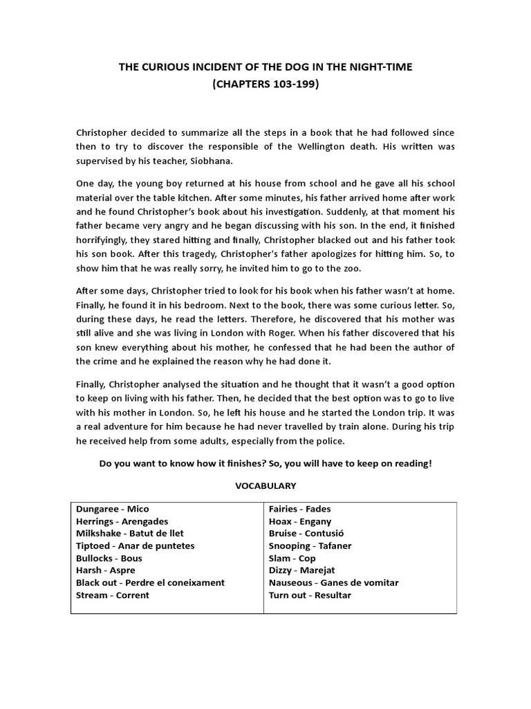 The Curious Incident of The Dog | PDF